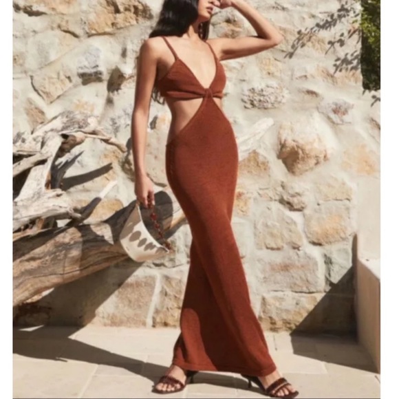 Mile High Clozet | Dresses | Serita Brown Rust Sheer Knit Dress | Poshmark